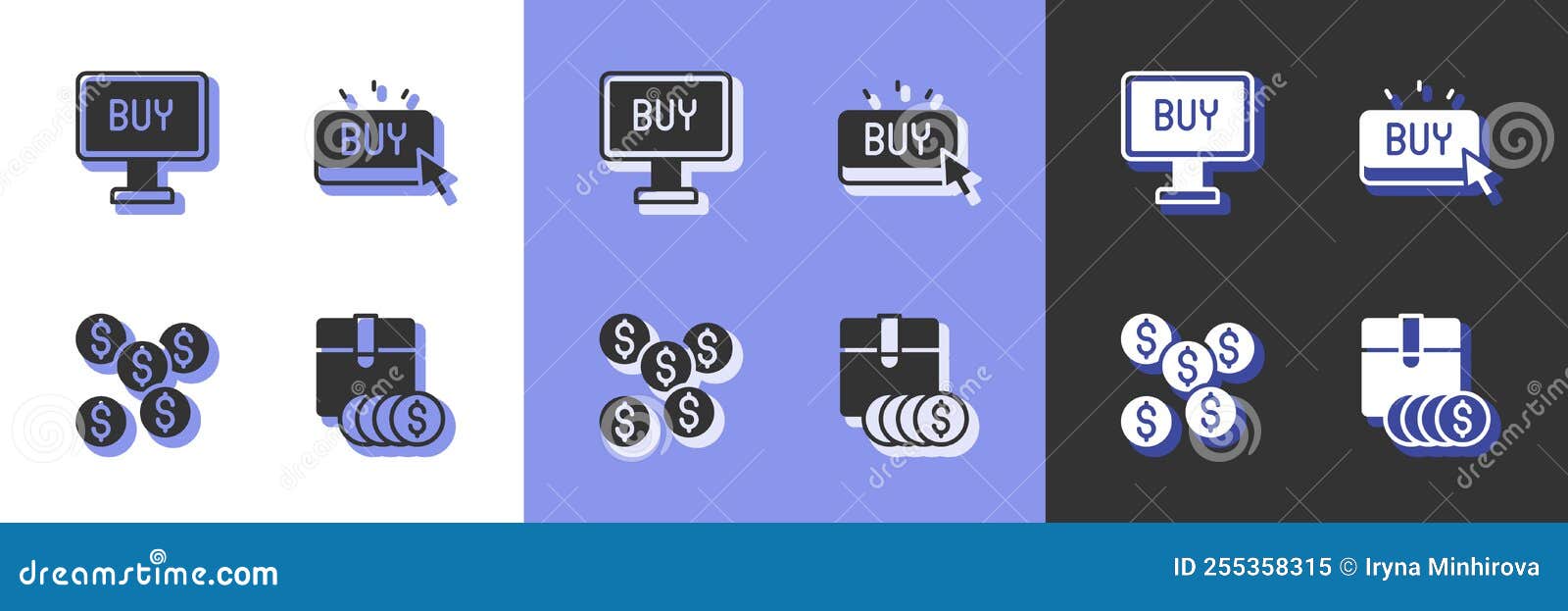 Set Item Price Tag with Dollar, Buy Button, Dollar Symbol and Icon ...