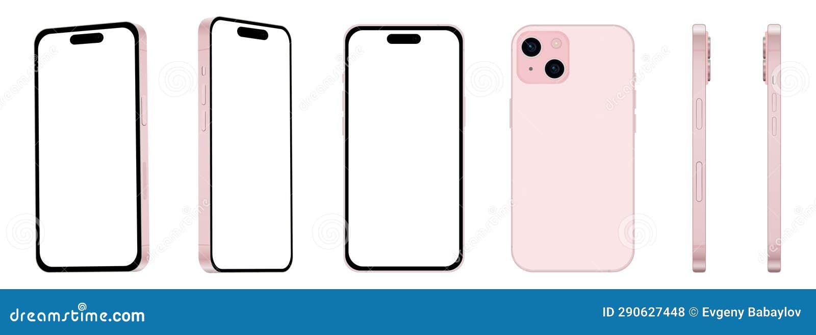 Set of 6 Items from Different Angles, 15 Pink Smartphone Models NEW ...