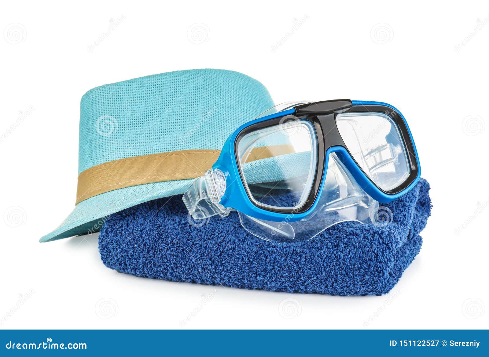 Set of Items for Rest on Beach on White Background Stock Image - Image ...