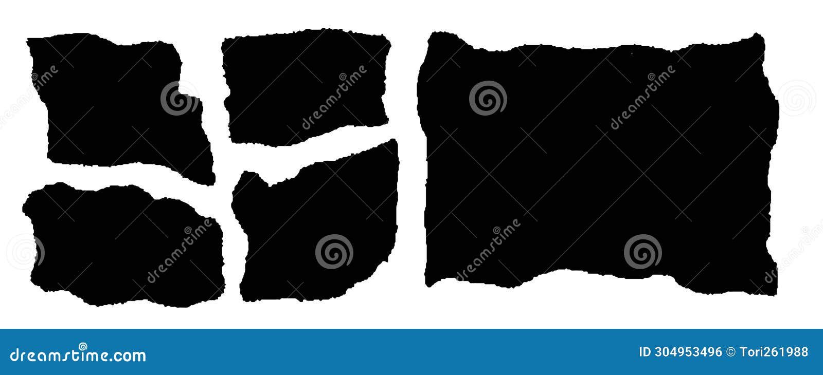 Set of Jagged Paper Textures. Stock Illustration - Illustration of flat ...