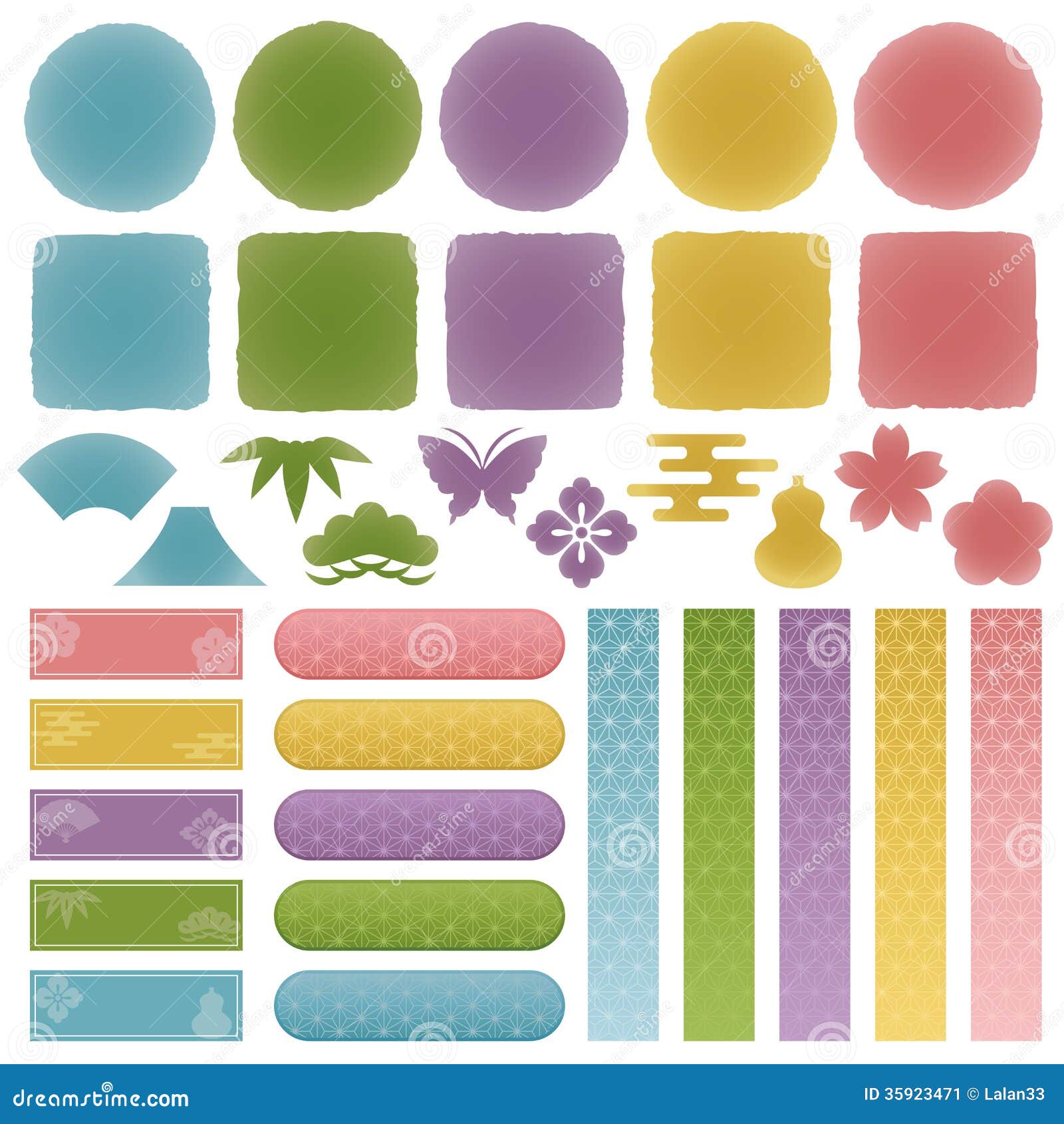 Japanese Set For Banners And Travel Posters. Vector Illustration Of A ...