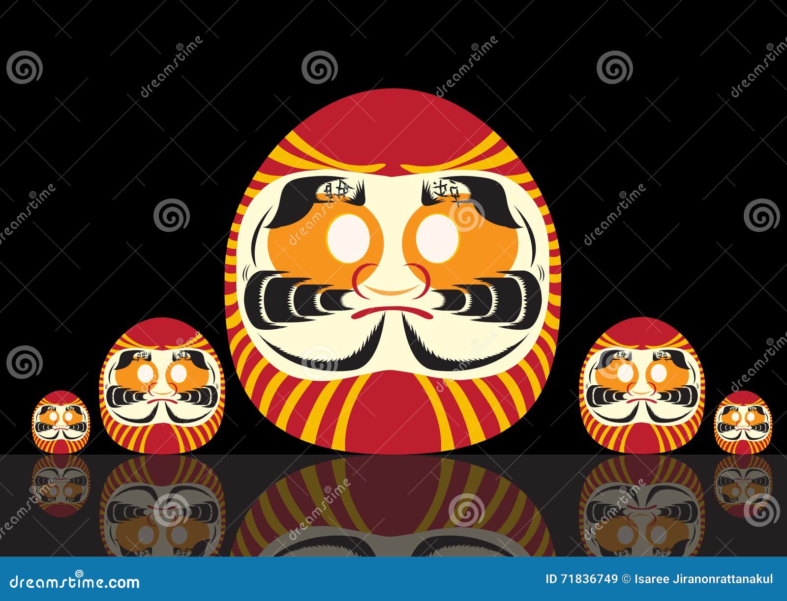 Set of Japanese Lucky Doll ,Vector Illustratuons Stock Illustration ...
