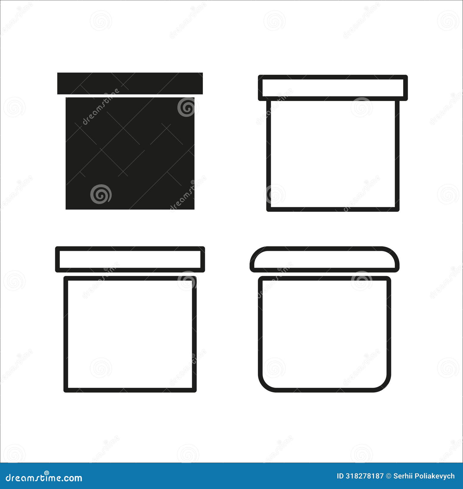 Set of Jar Icons. Vector Kitchen Container Outlines Stock Vector ...