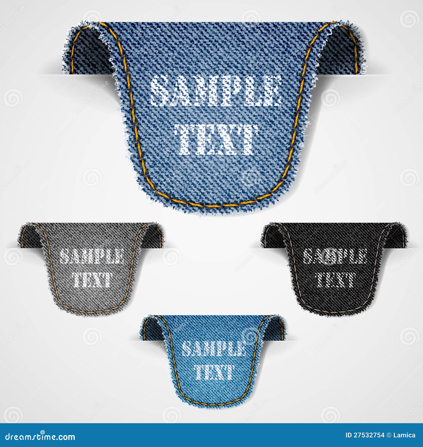 Set of jeans tag lebels stock vector. Illustration of design - 27532754