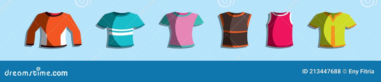 Set of Jersey Cartoon Icon Design Template with Various Models. Vector ...