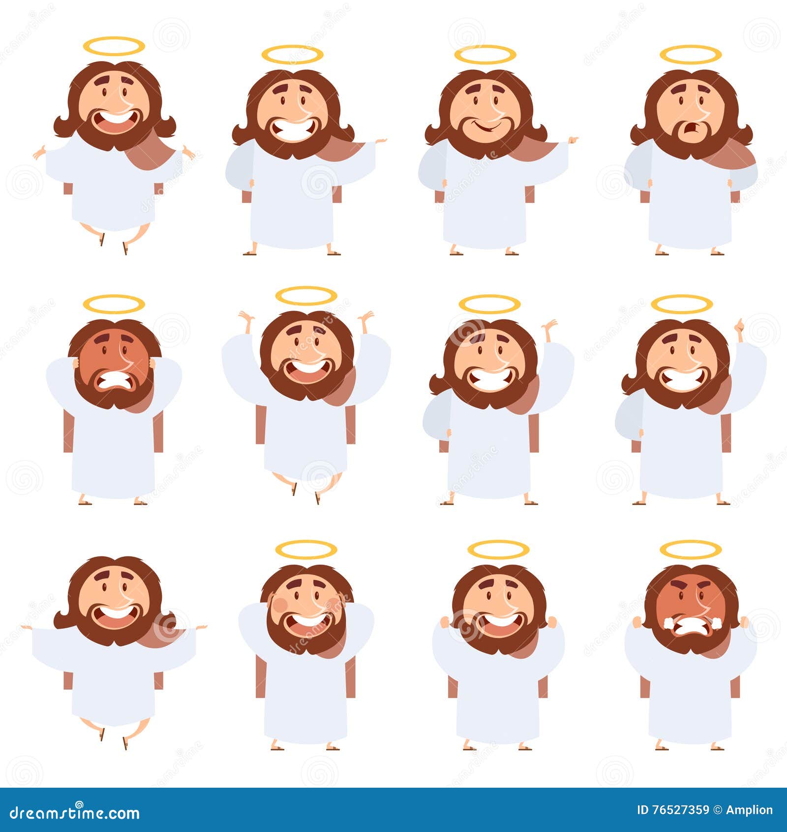Set of Jesus icons stock vector. Illustration of character - 76527359