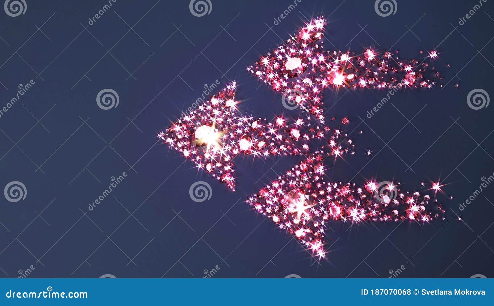 Set of Jewels Scattered on a Surface in the Form of Three Arrows on the ...