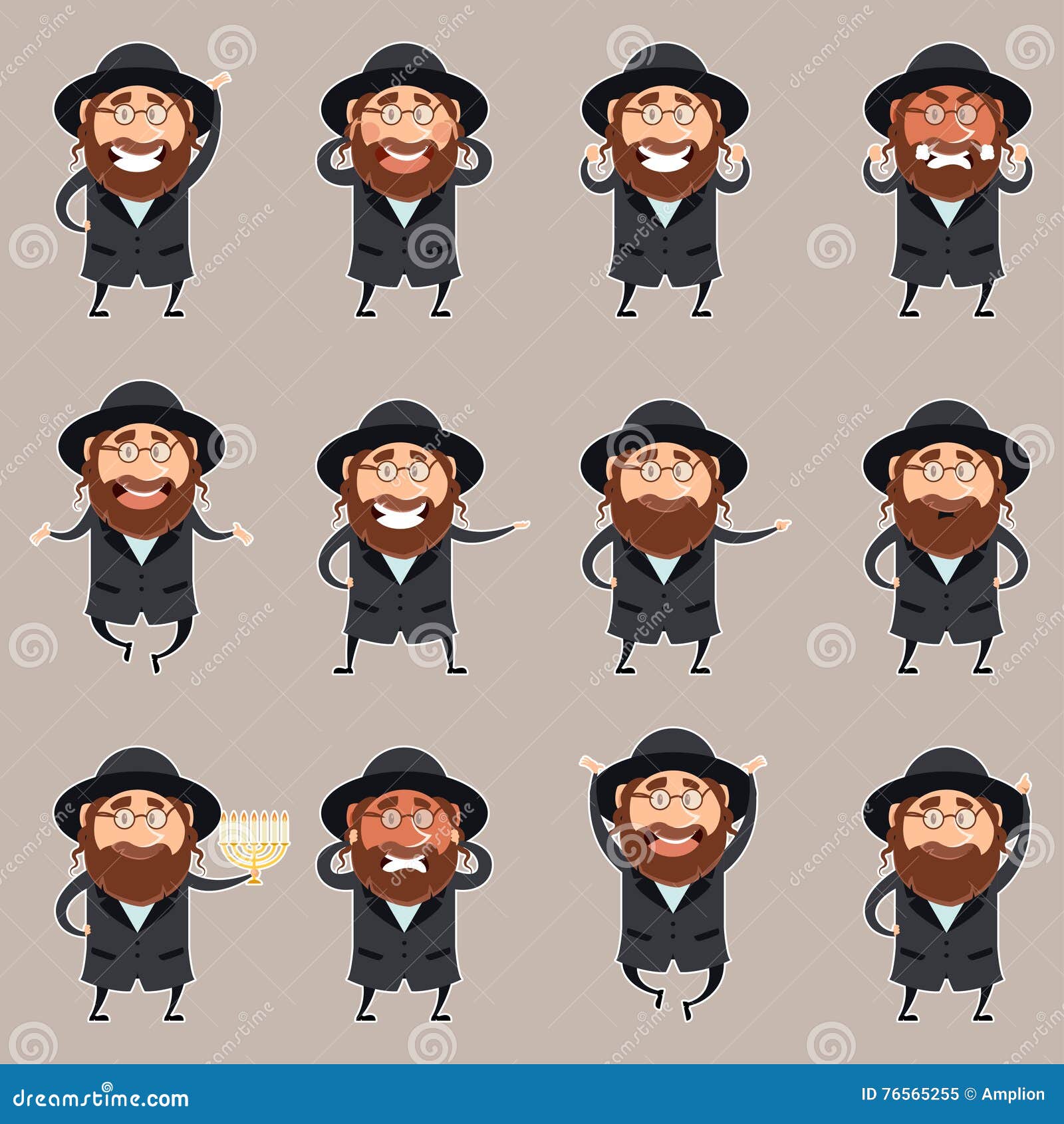 Set of Jews2 stock vector. Illustration of holy, rosh - 76565255
