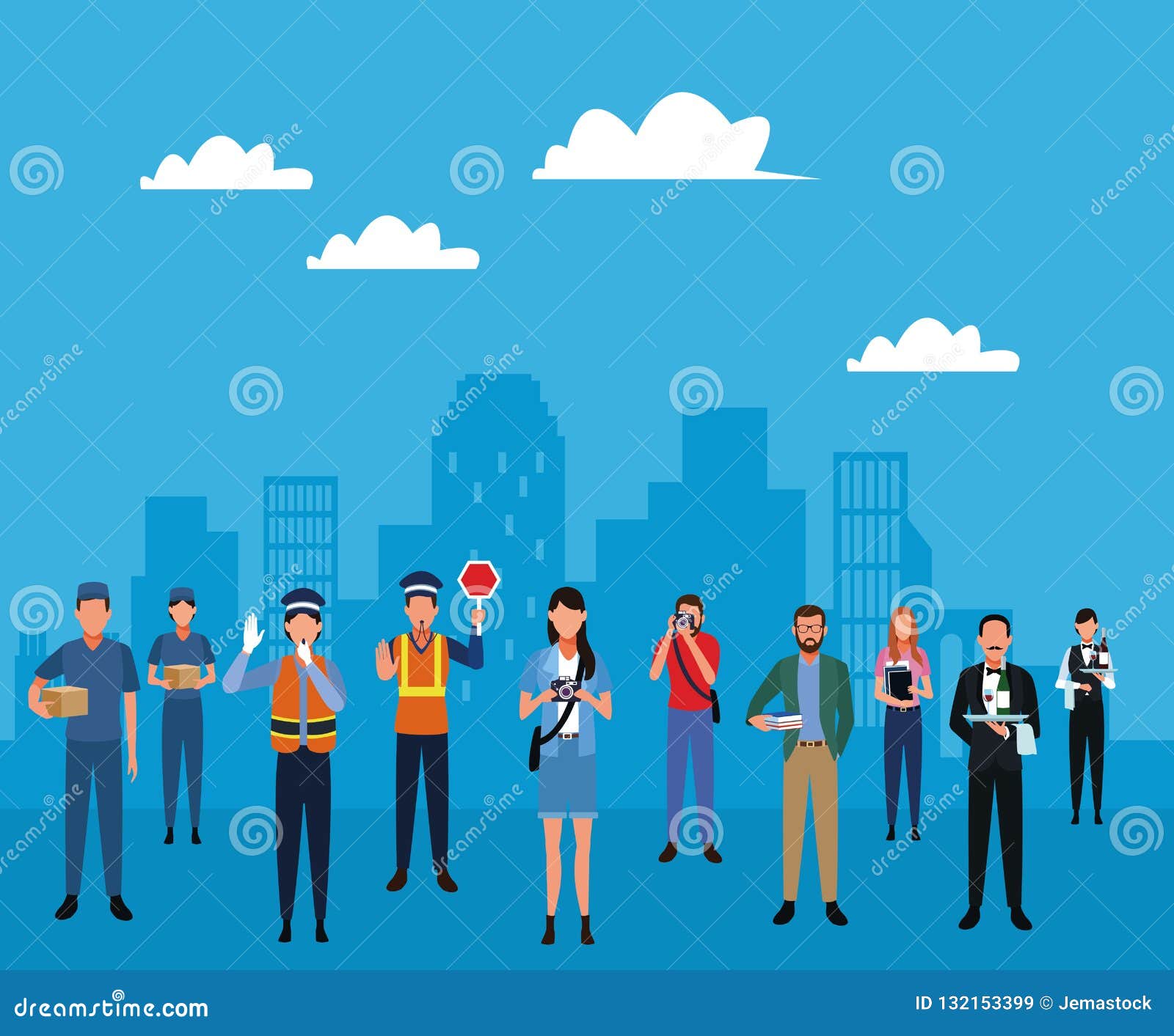 Set of jobs and occupation stock vector. Illustration of occupations ...