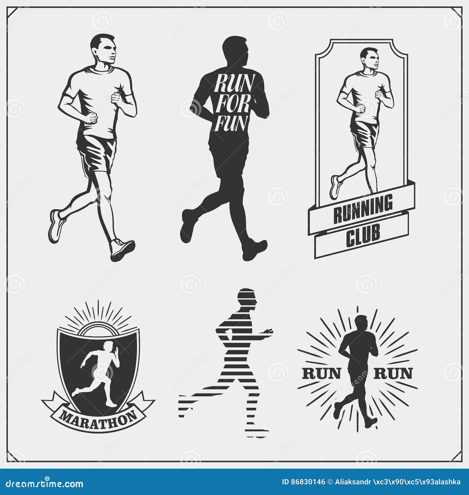 Retro Runners. Vector Illustration | CartoonDealer.com #31016364