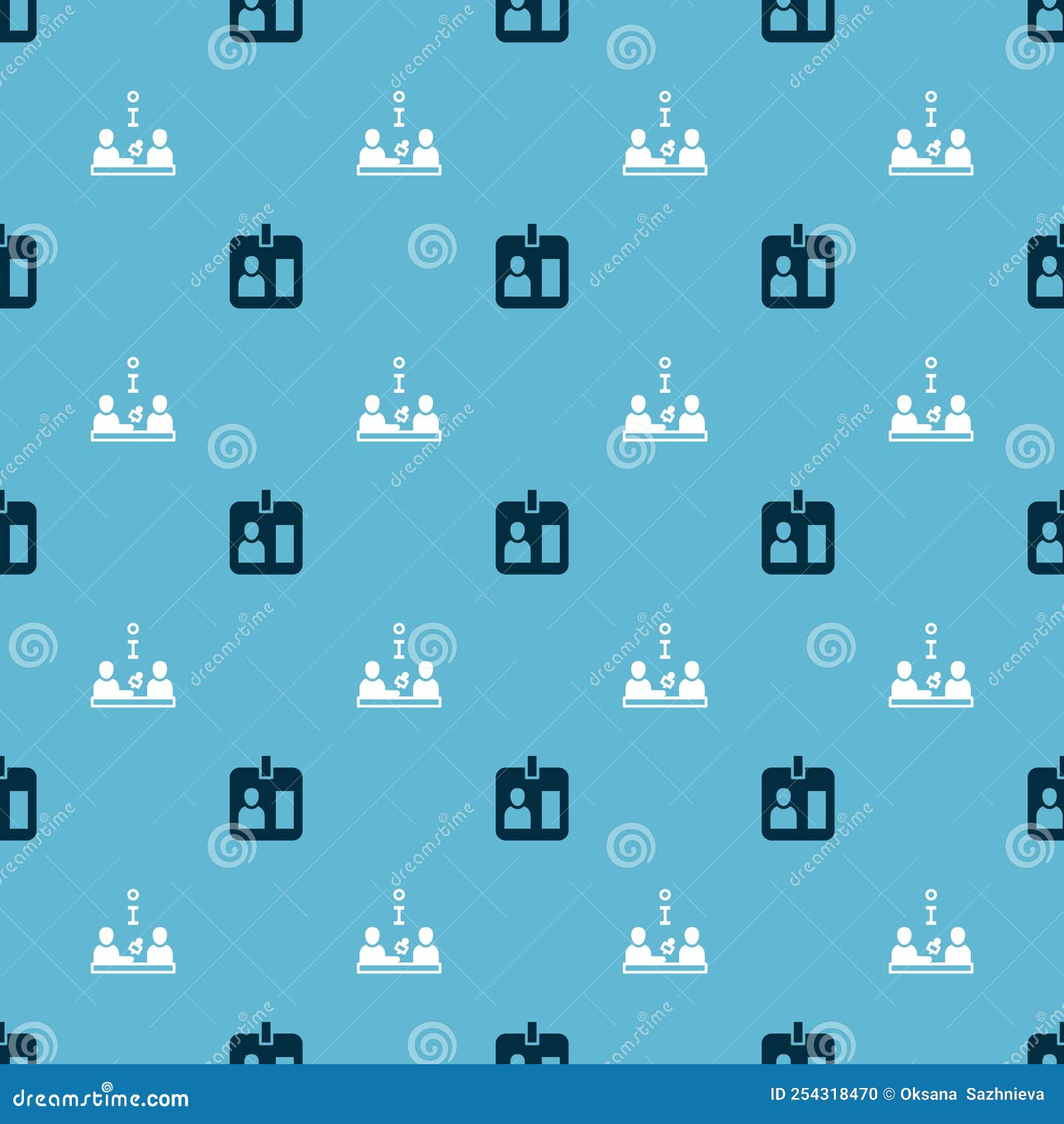 Set Journalist Id Card and Interview on Seamless Pattern. Vector Stock ...
