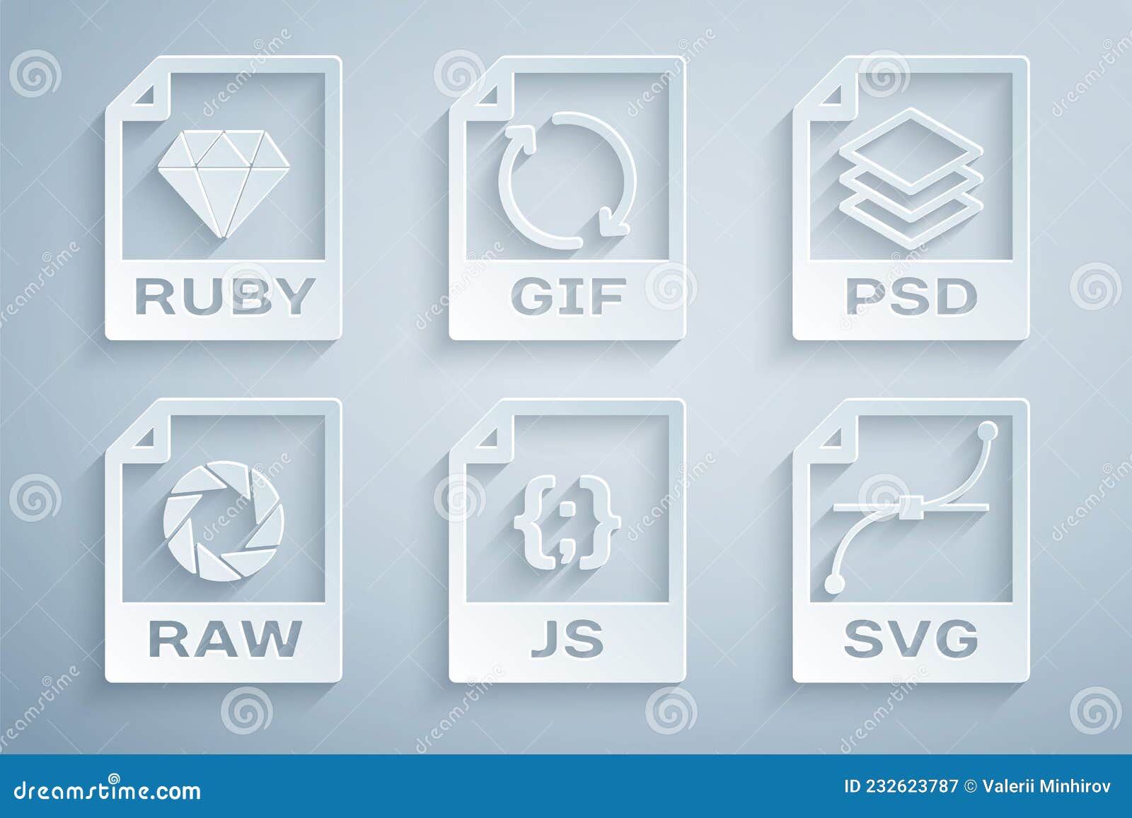 Set JS File Document, PSD, RAW, SVG, GIF and RUBY Icon. Vector ... Set JS File Document, PSD, RAW, SVG, GIF and RUBY Icon. Vector ...