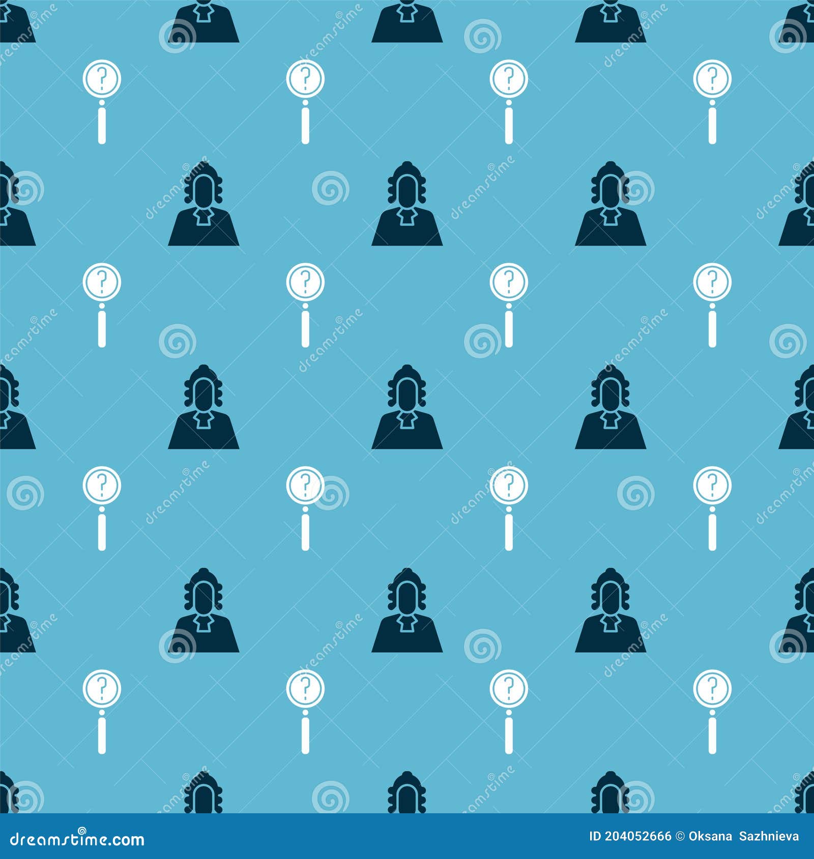 Set Judge and Magnifying Glass with Search on Seamless Pattern. Vector ...