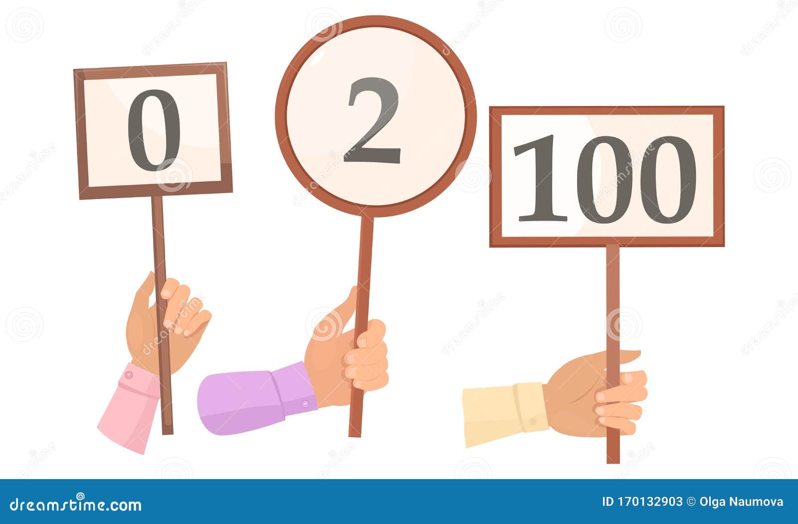 Set of Judges Hands with Marks Vector Illustration Stock Vector ...