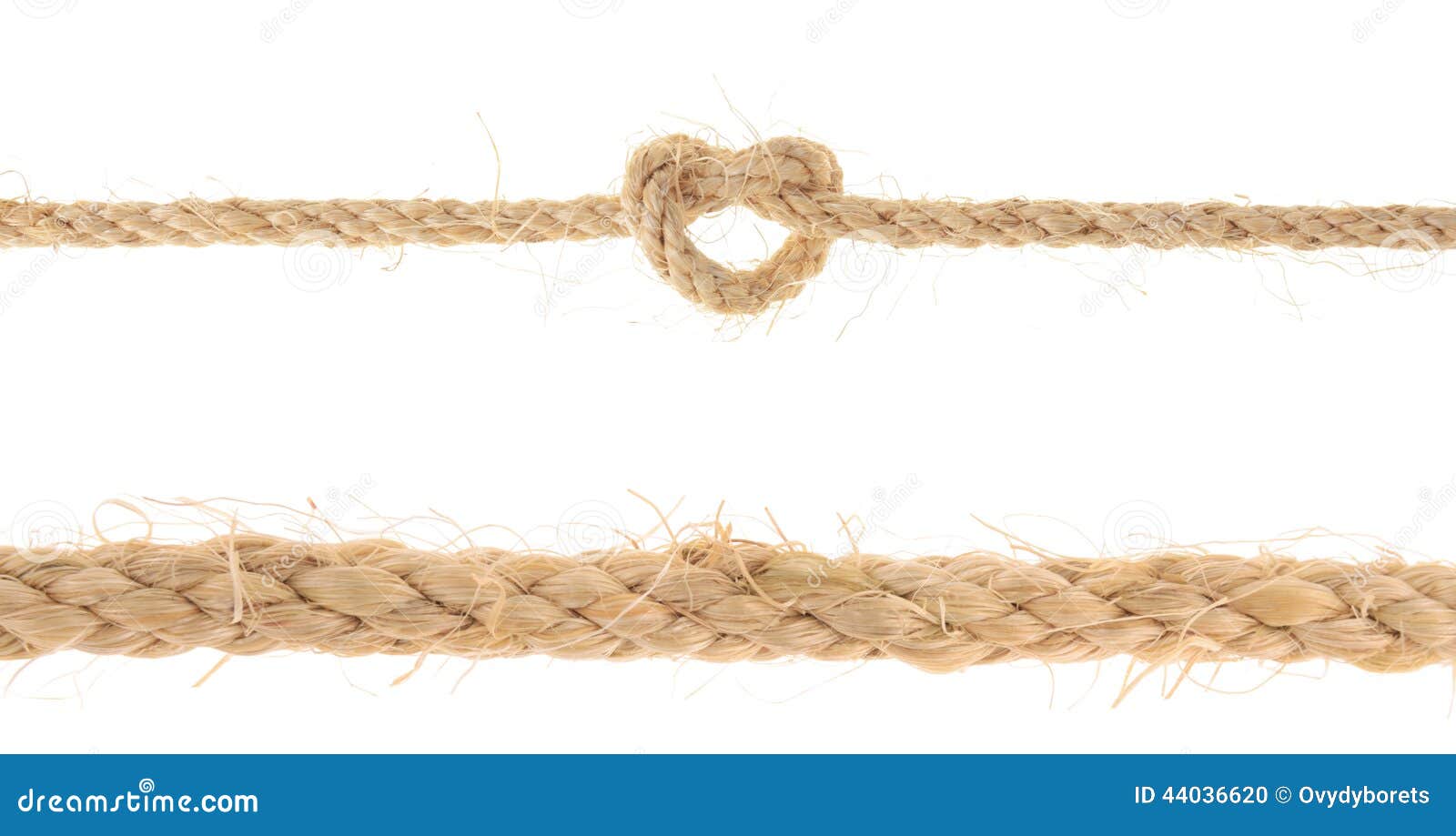 Set of Jute Rope with Reef Knot Isolated on White Background Stock ...