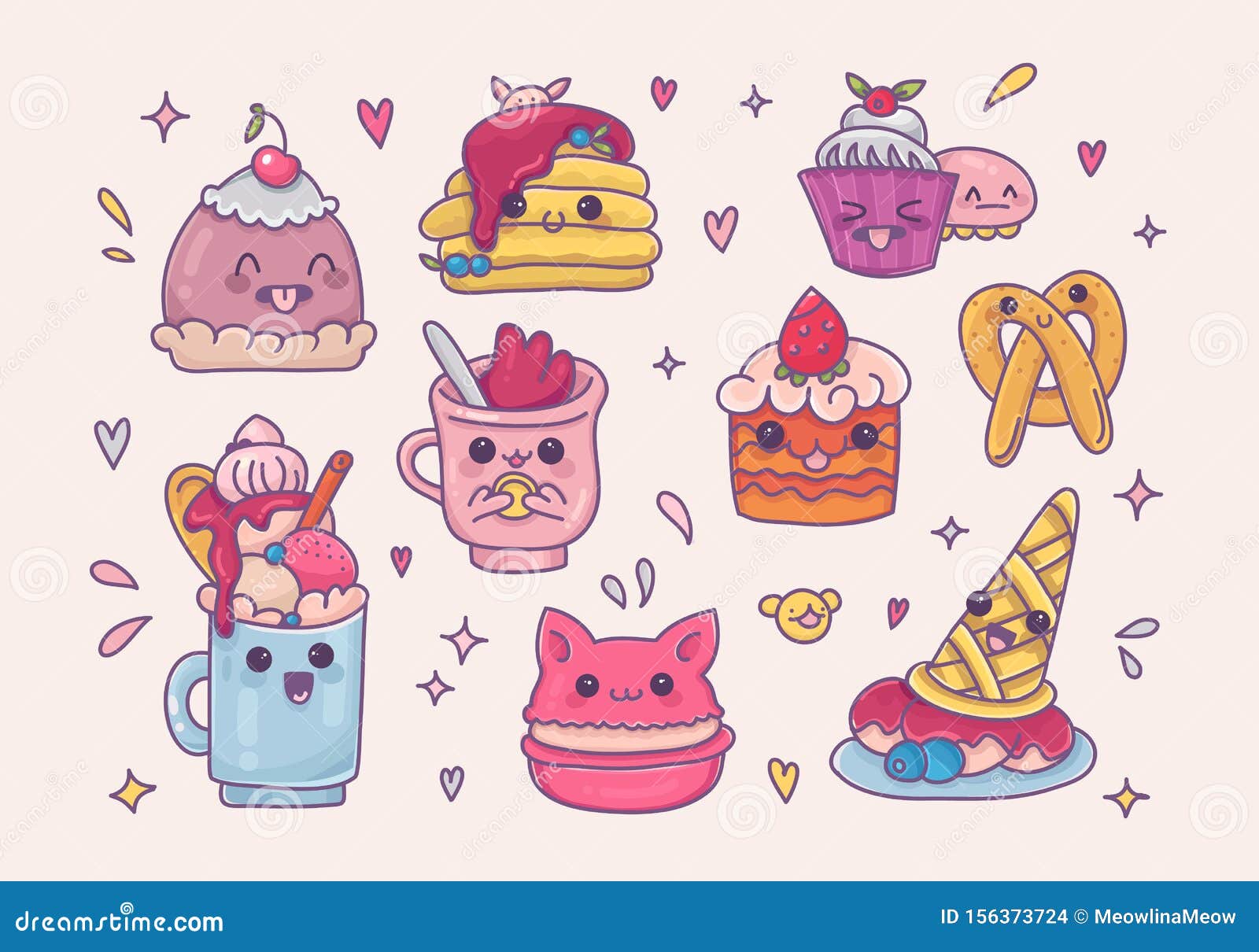 Cute Kawaii Dessert Stock Illustration Illustration Of Cute | The Best ... Cute Kawaii Dessert Stock Illustration Illustration Of Cute | The Best ...