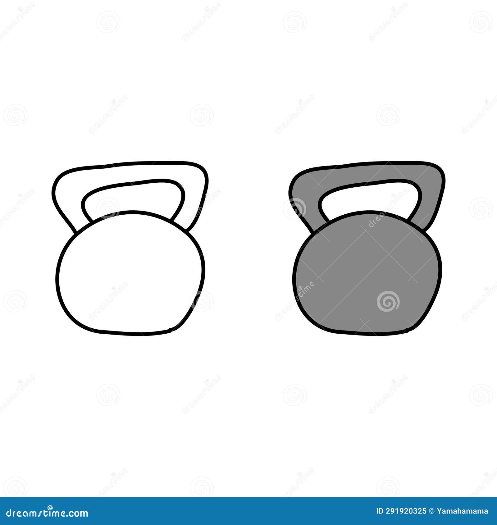 Kettlebell 2 stock vector. Illustration of outline, doodle - 291920325