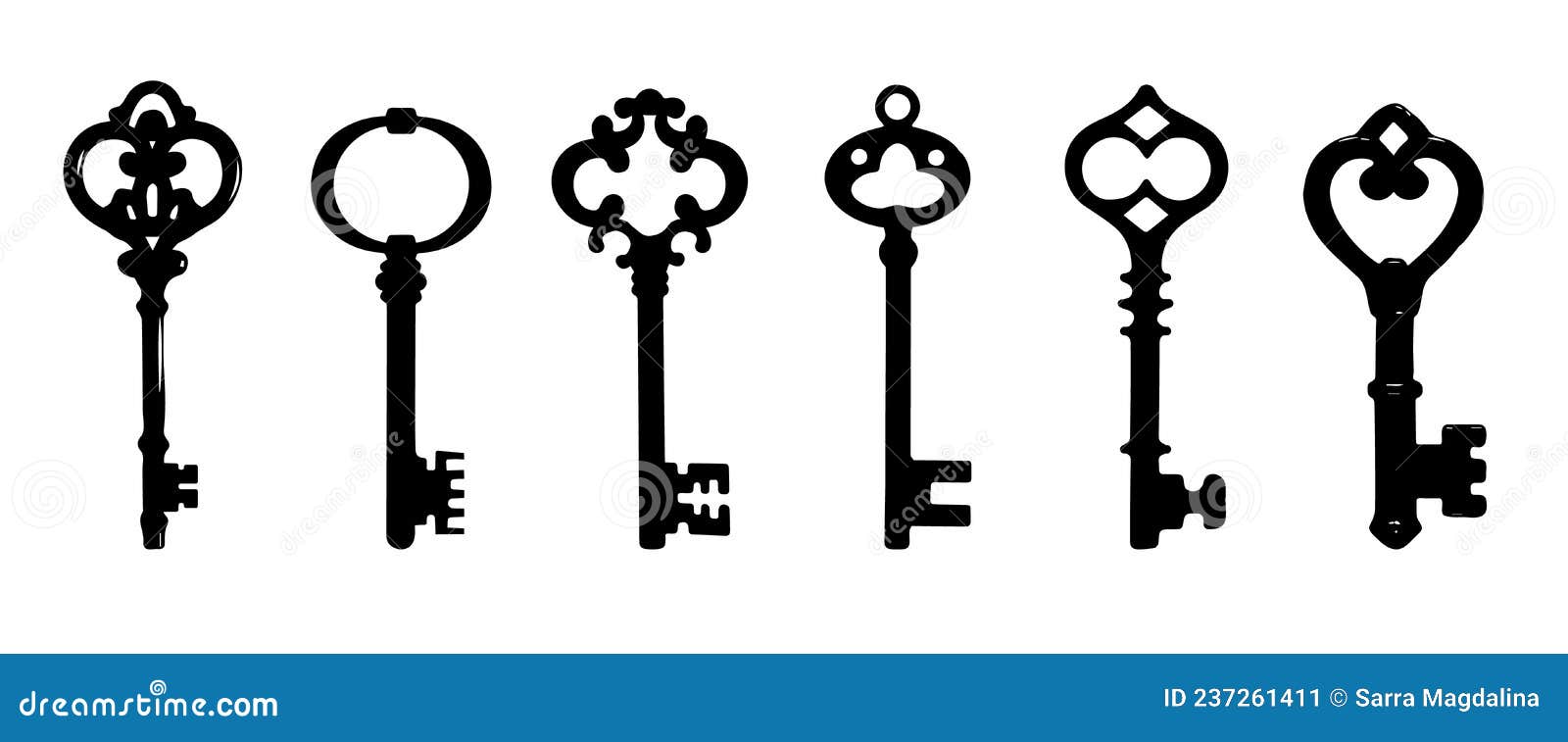 Key set silhouettes vector stock vector. Illustration of gate - 237261411