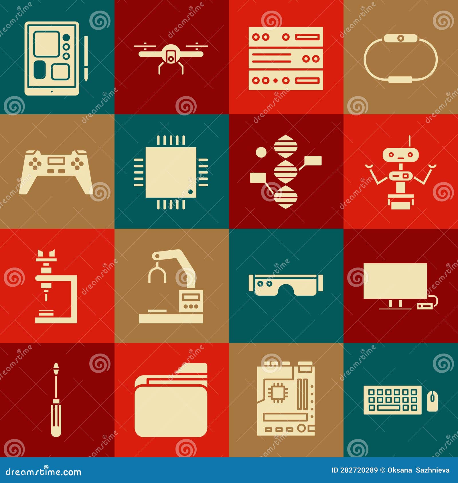 Set Keyboard And Mouse Smart Tv Robot Server Data Web Hosting Processor With Microcircuits 7348