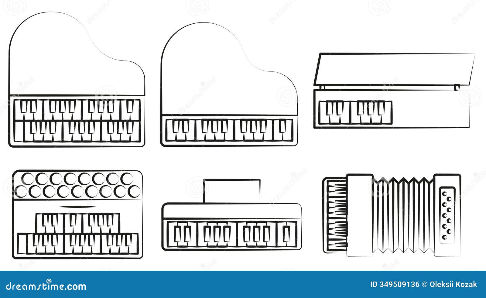 Keyboard Musical Instruments Vector Classical Piano Melody Studio ...