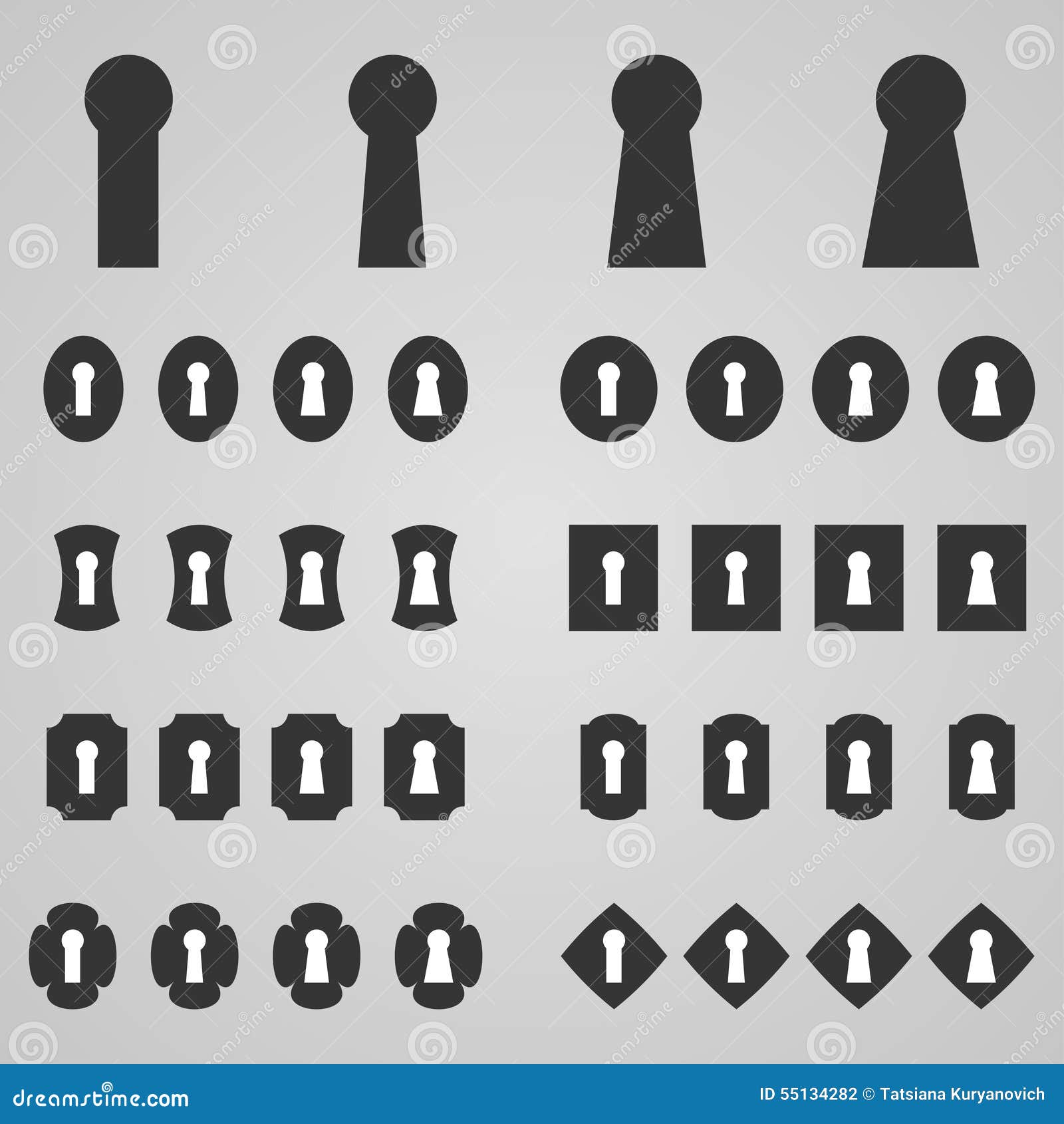 Set of Keyholes, Illustration Stock Vector - Illustration of security ...