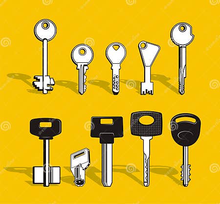 Set of Keys stock vector. Illustration of concepts, security - 3965848