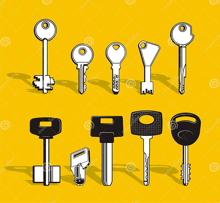 Set of Keys stock vector. Illustration of concepts, security - 3965848