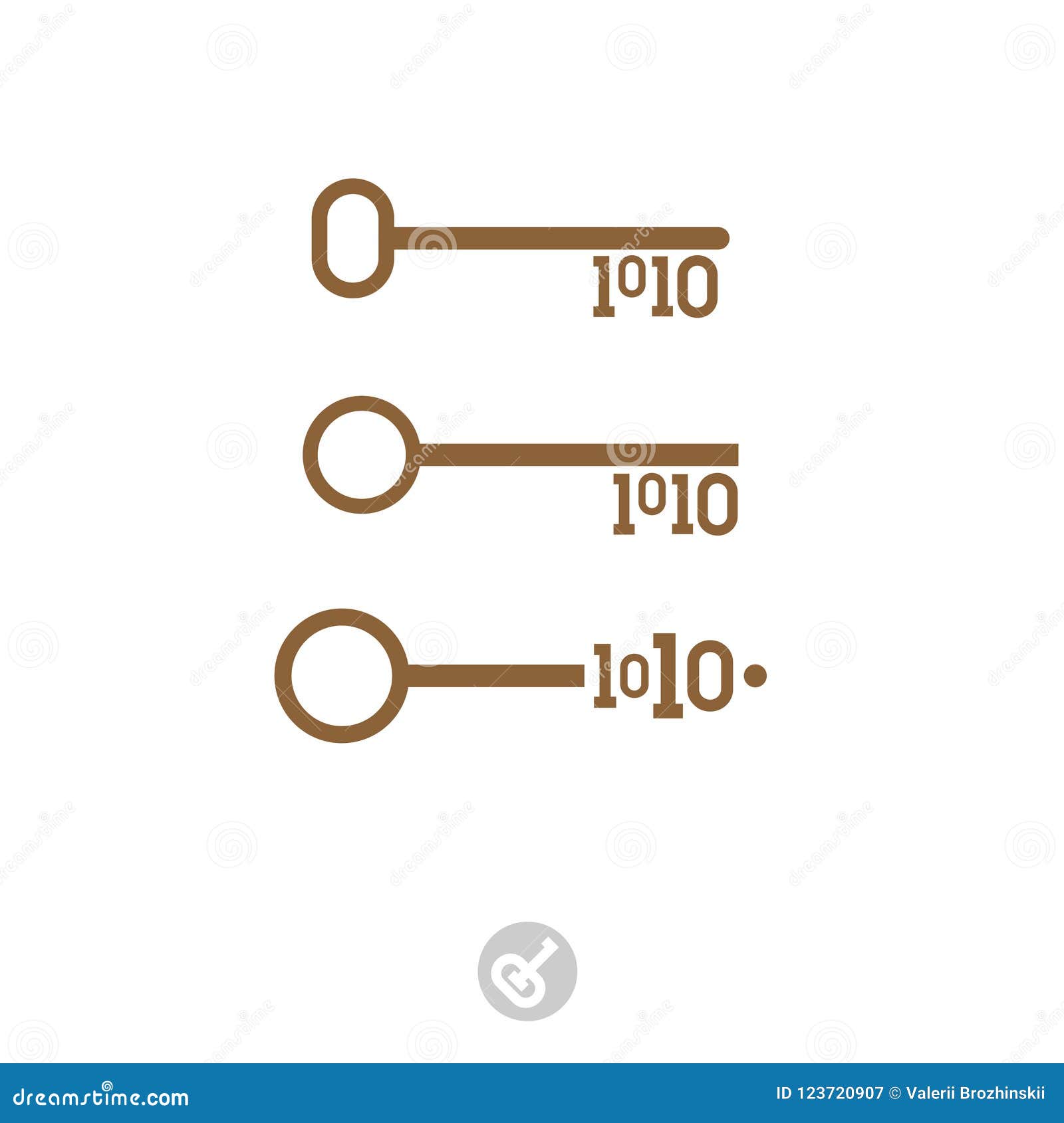 Set of Keys with Binary Code. Digital Security System Icon. the Key To ...