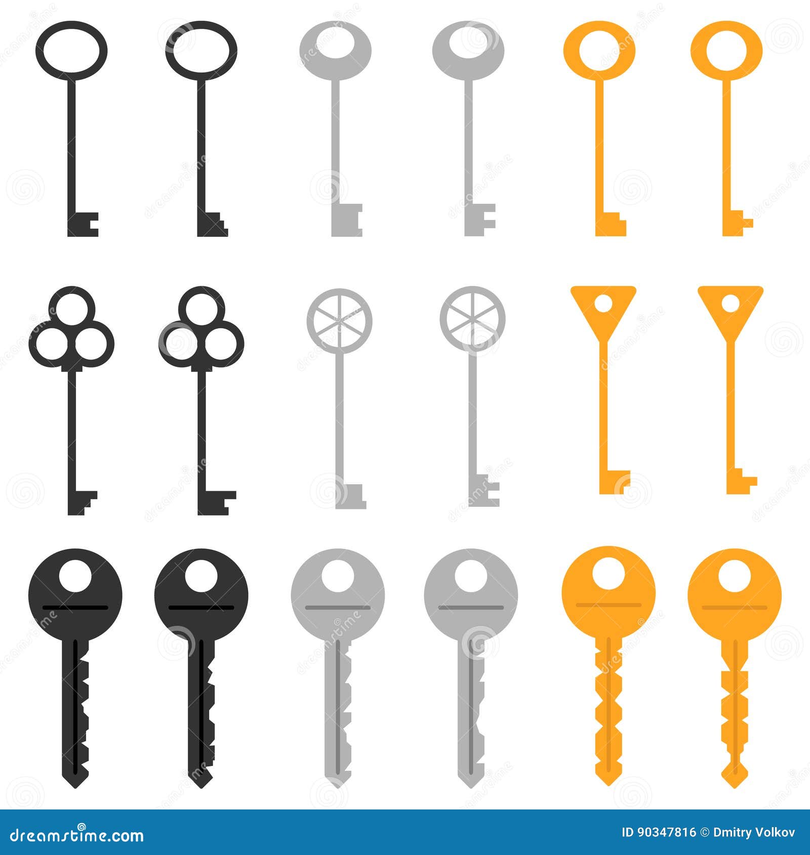 A set of keys stock illustration. Illustration of metal - 90347816