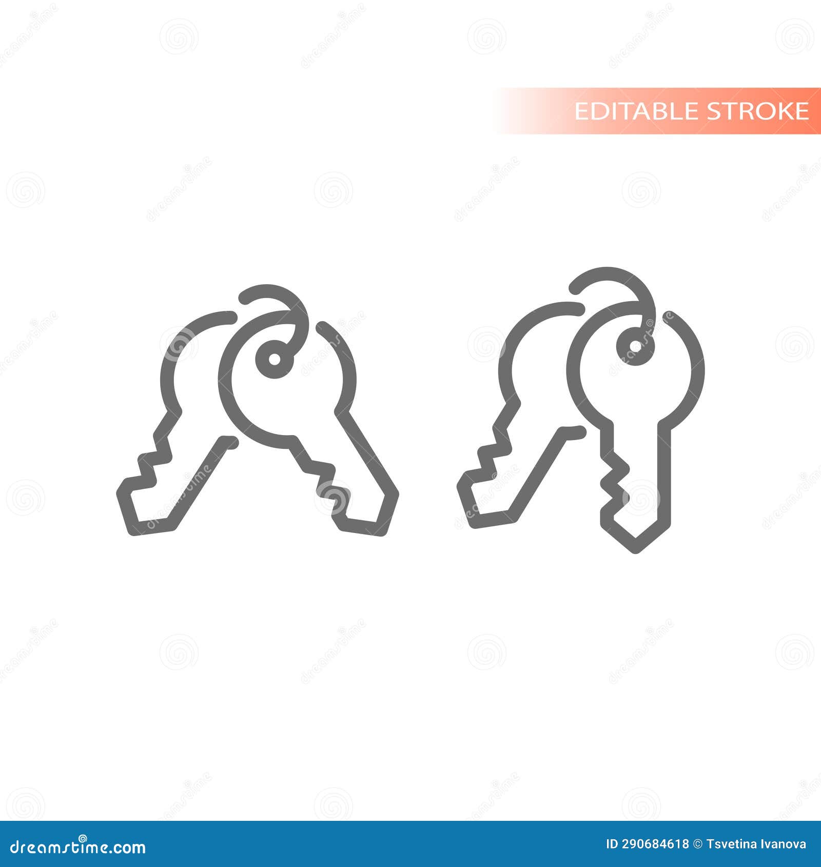 Set of Keys on Keyring Vector Icon Stock Illustration - Illustration of ...