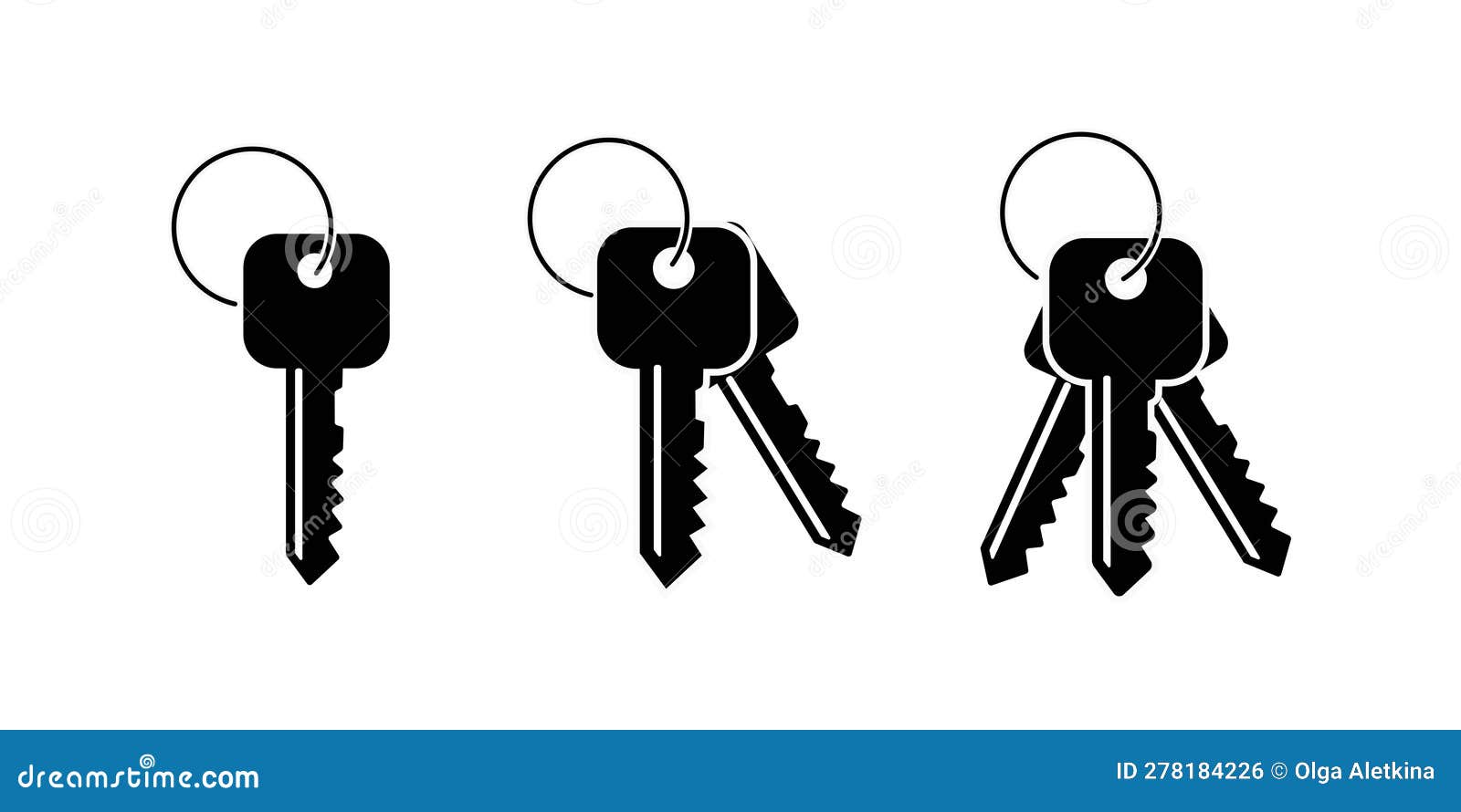Set of Keys. Stencil. Third Variant. Lock or Unlock Sign. Stock Vector ...