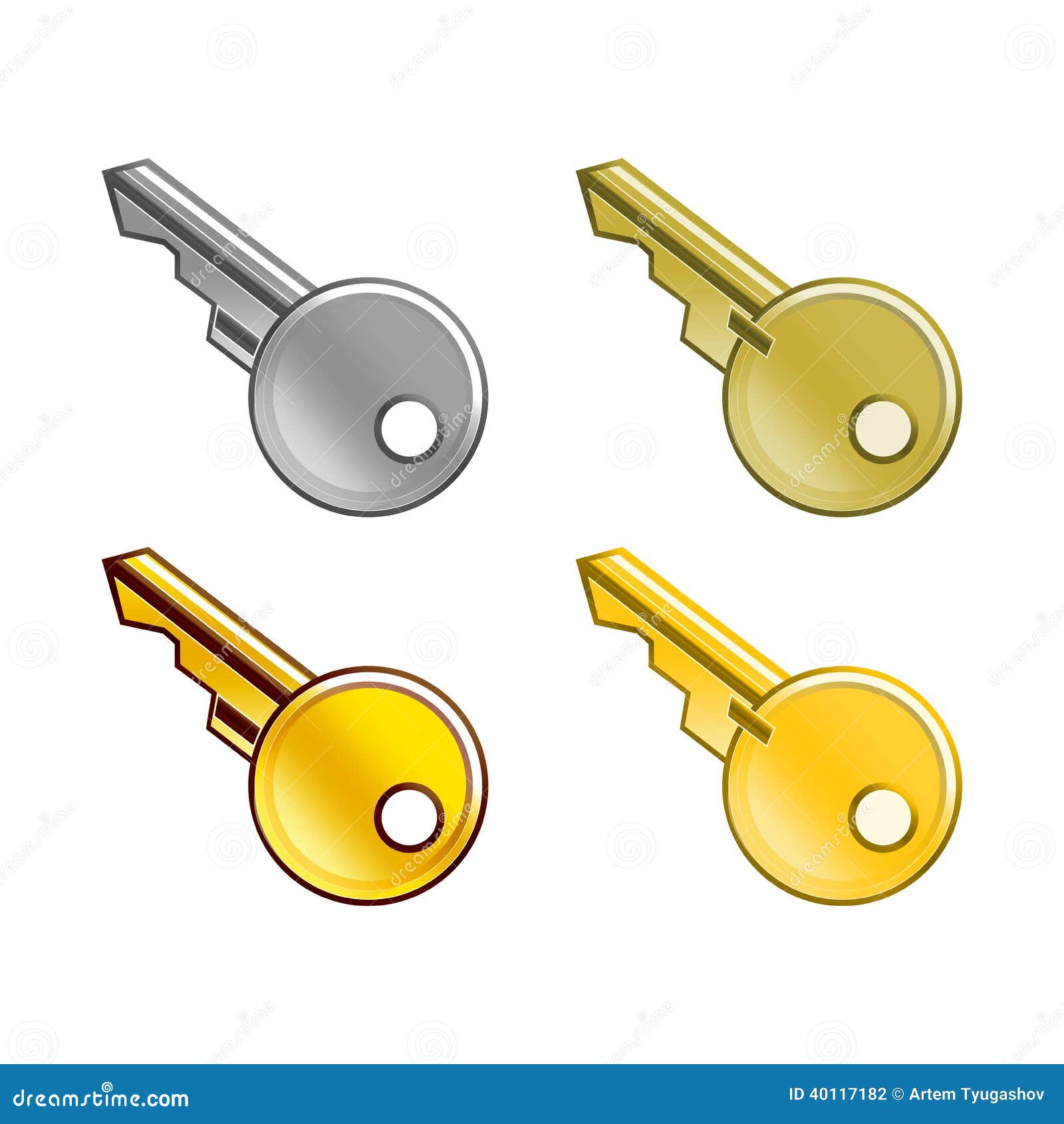Set of keys stock vector. Illustration of real, gold - 40117182