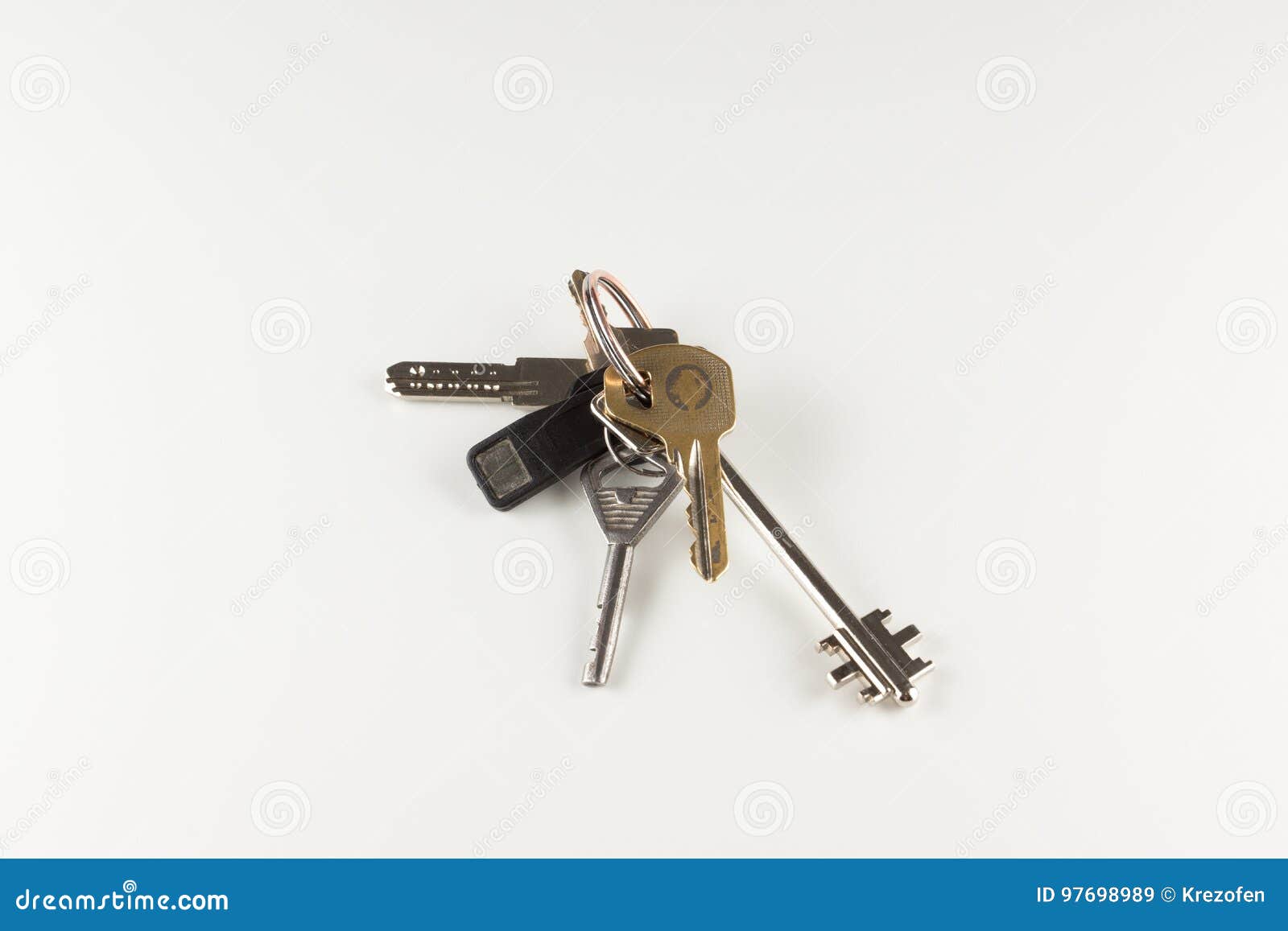 Set of Keys on White Background Stock Image - Image of bunch, equipment ...