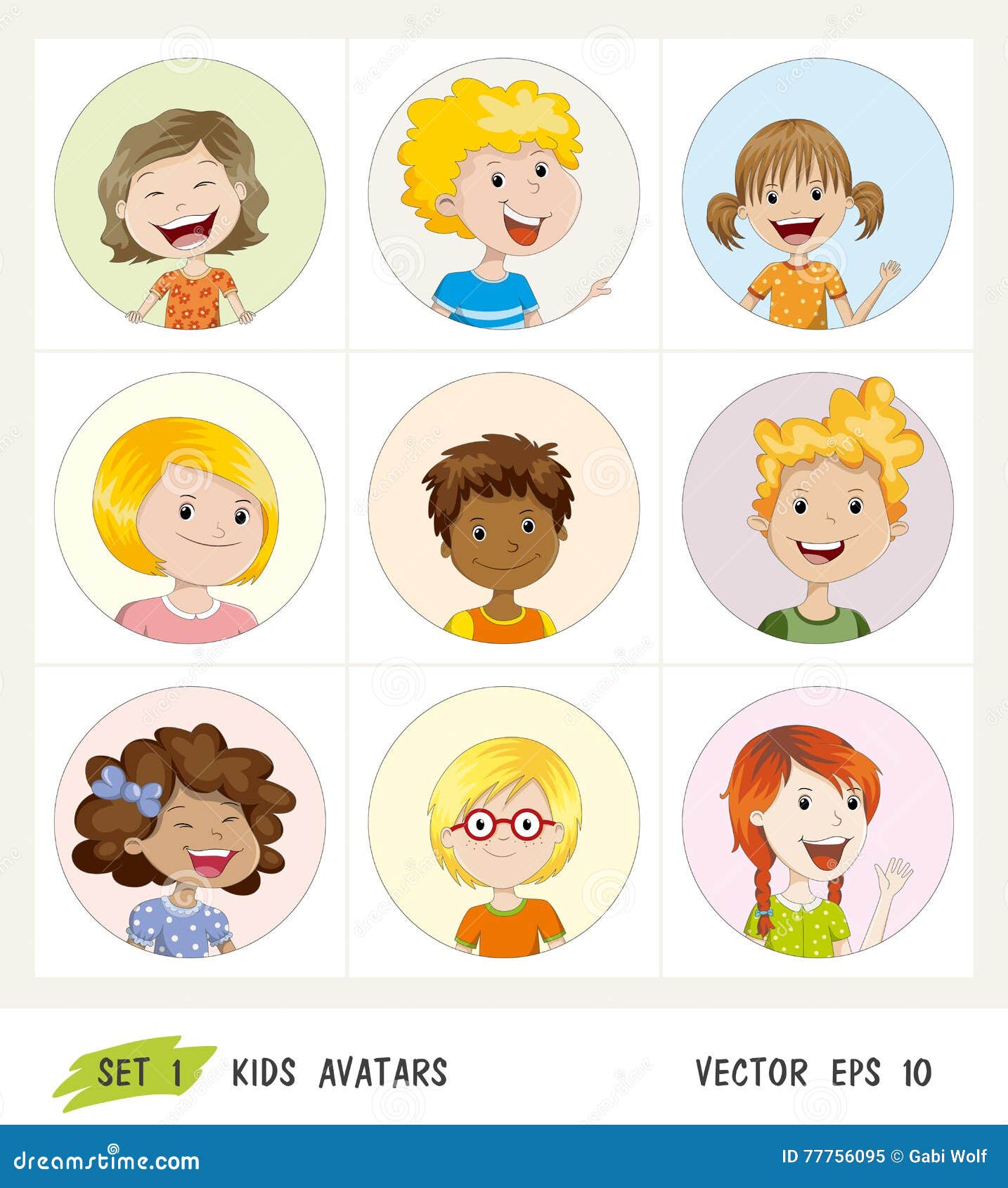 Kids Avatar Group Of Users Profile Picture Vector Illustration ...