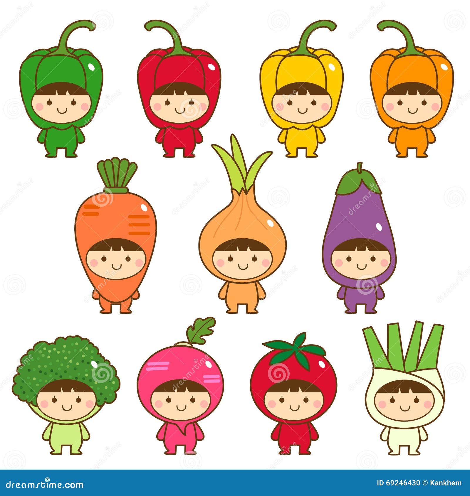 Cute Vegetables Kawaii Cartoon Vector Illustration | CartoonDealer.com ...