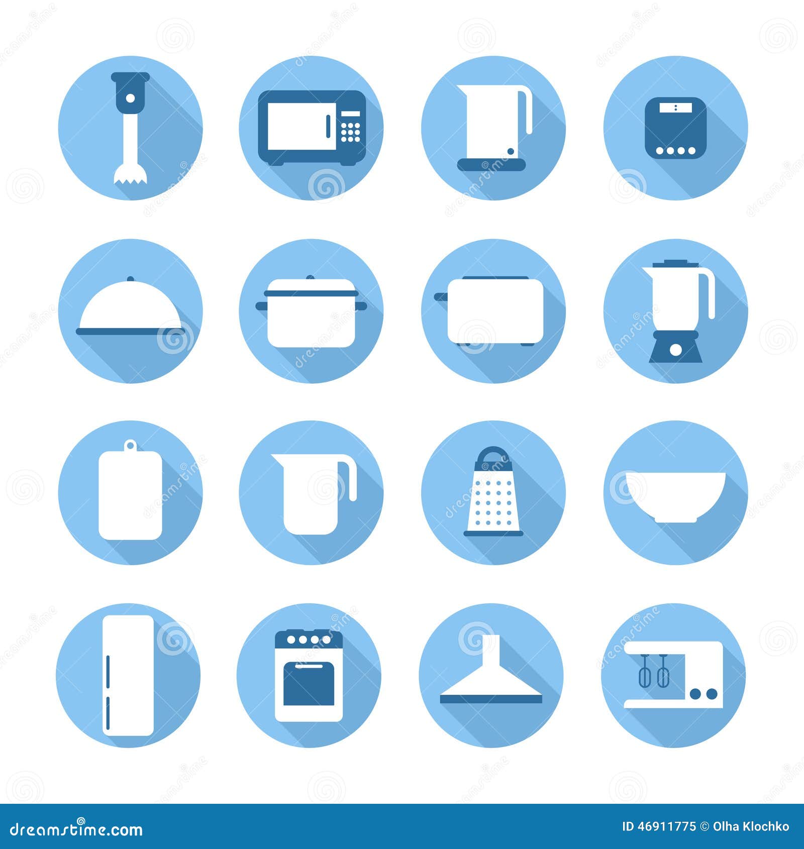 Set of Kitchen Appliances and Tools Web Icons, Stock Vector ...