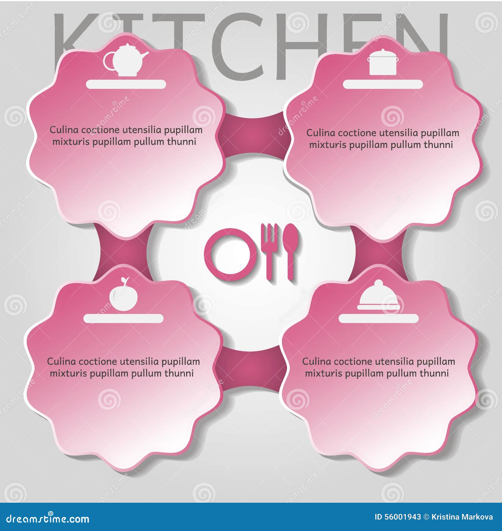 Set Kitchen Cooking Foods Infographics Stock Vector - Illustration of ...