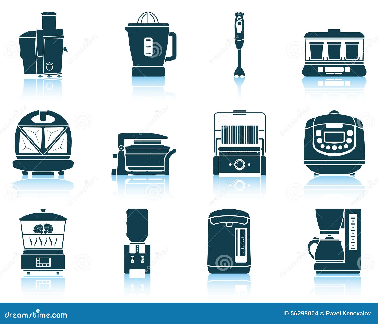 Set of Kitchen Equipment Icons Stock Vector - Illustration of appliance ...