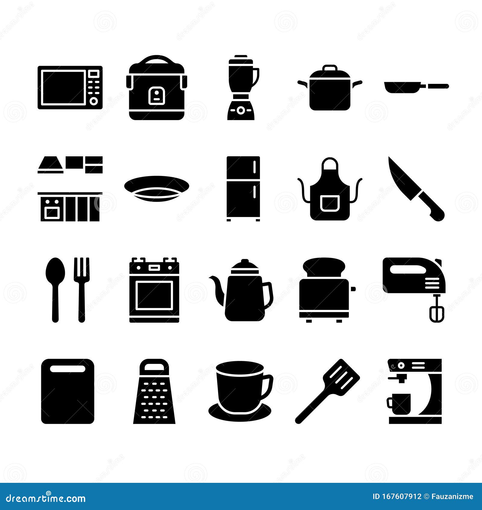 Set of Kitchen Icons Glyph Style Stock Vector - Illustration of ... Set of Kitchen Icons Glyph Style Stock Vector - Illustration of ...