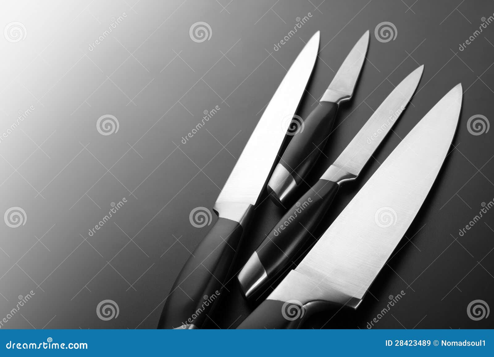 Set of kitchen knives stock image. Image of blade, chrome - 28423489