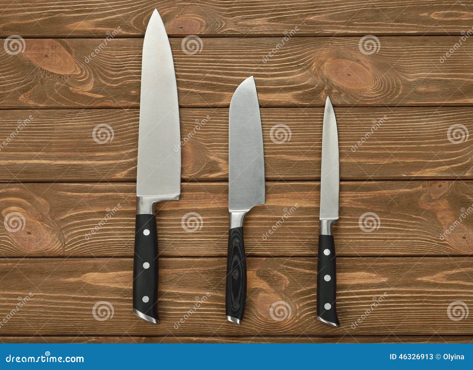 Set of kitchen knives stock image. Image of dishes, cutting - 46326913