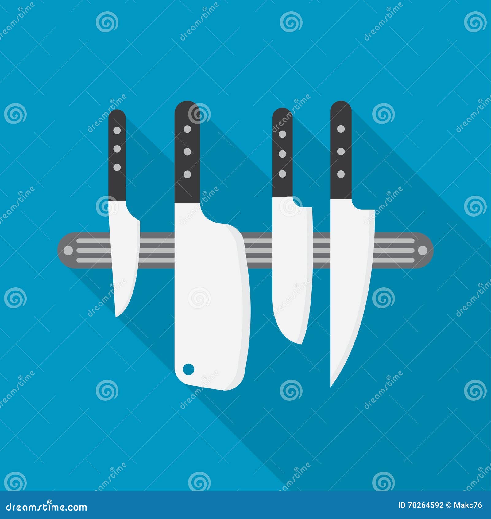 Set of kitchen knives stock vector. Illustration of knives - 70264592