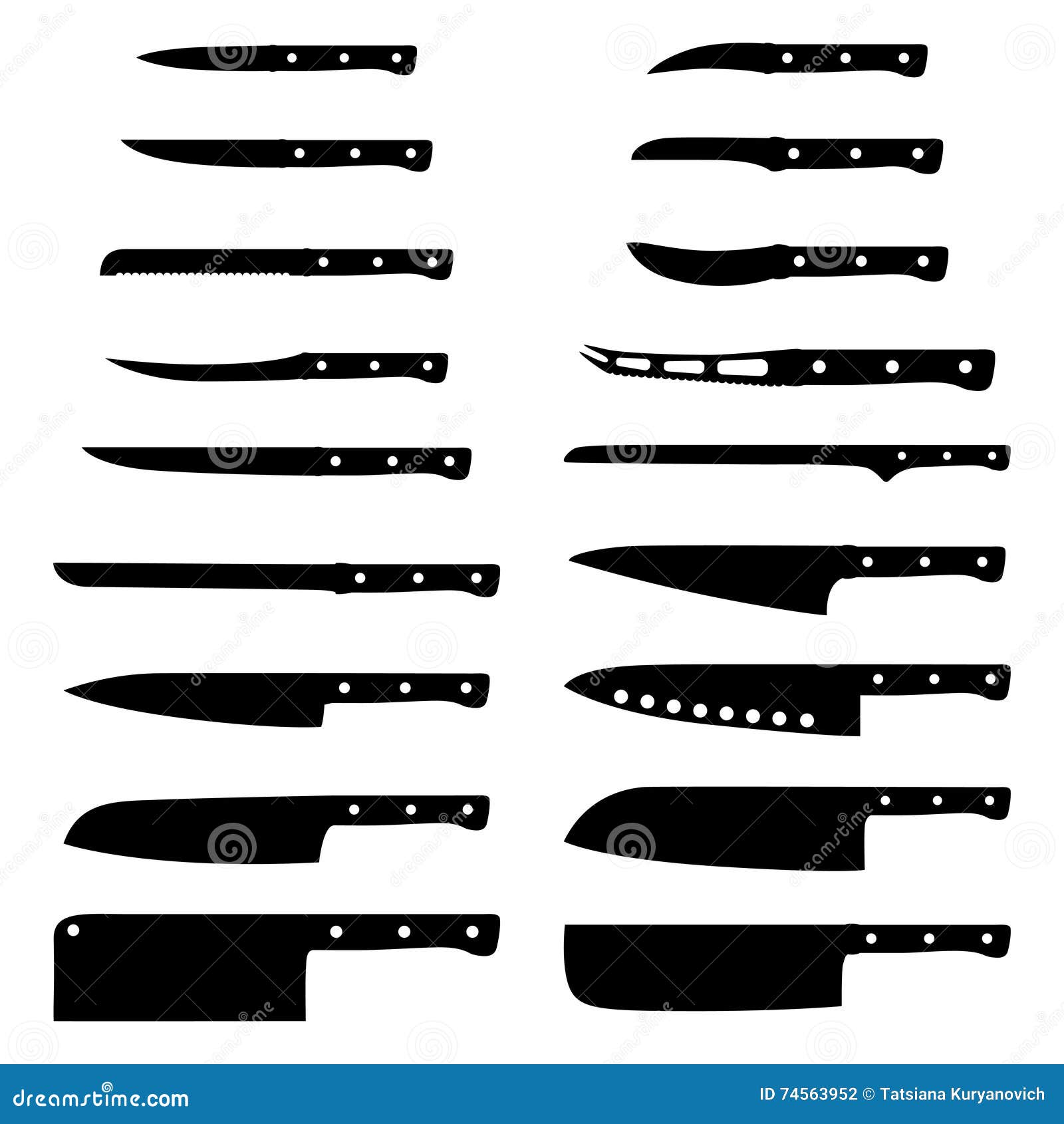 Knives Illustration, Drawing, Engraving, Ink, Line Art, VectorUtensil ...