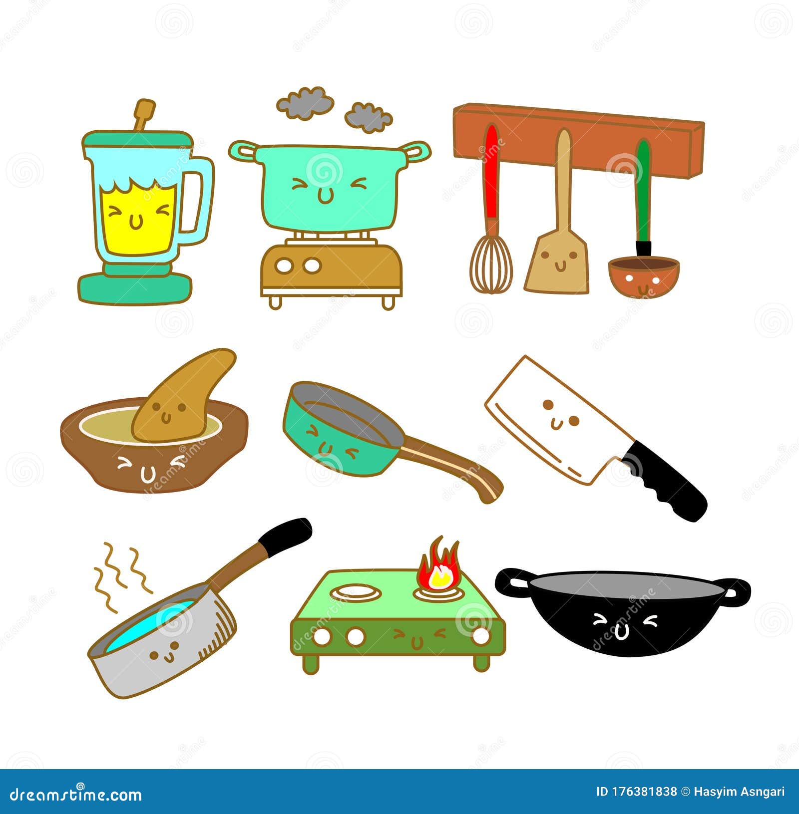 Set of Kitchen Related Object Vector Stock Vector - Illustration of ...