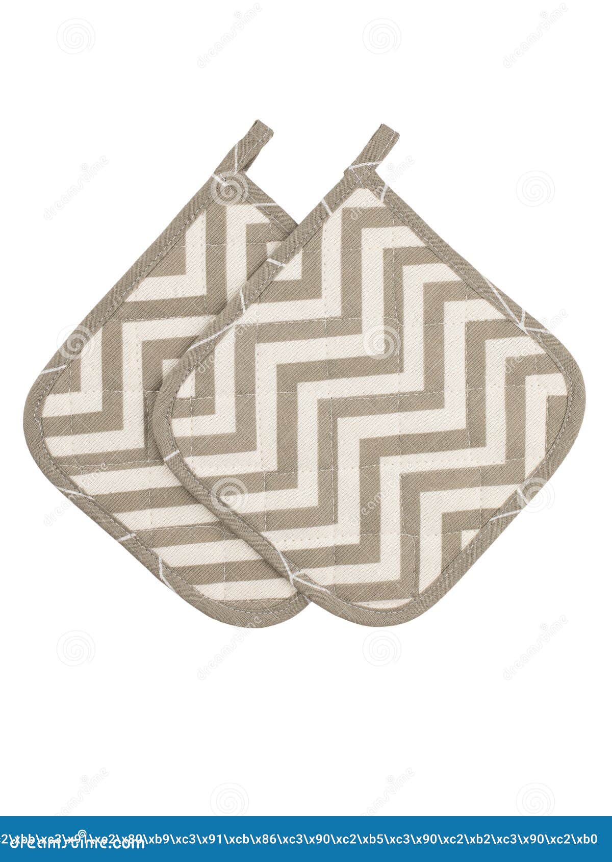 A Set of Kitchen Tacks Made of Cotton Fabric with a Loop Stock Photo ...