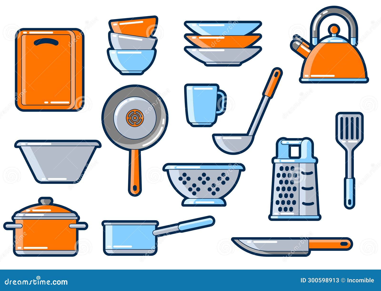 Set of Kitchen Utensils. Cooking Tools for Restaurant. Stock ...