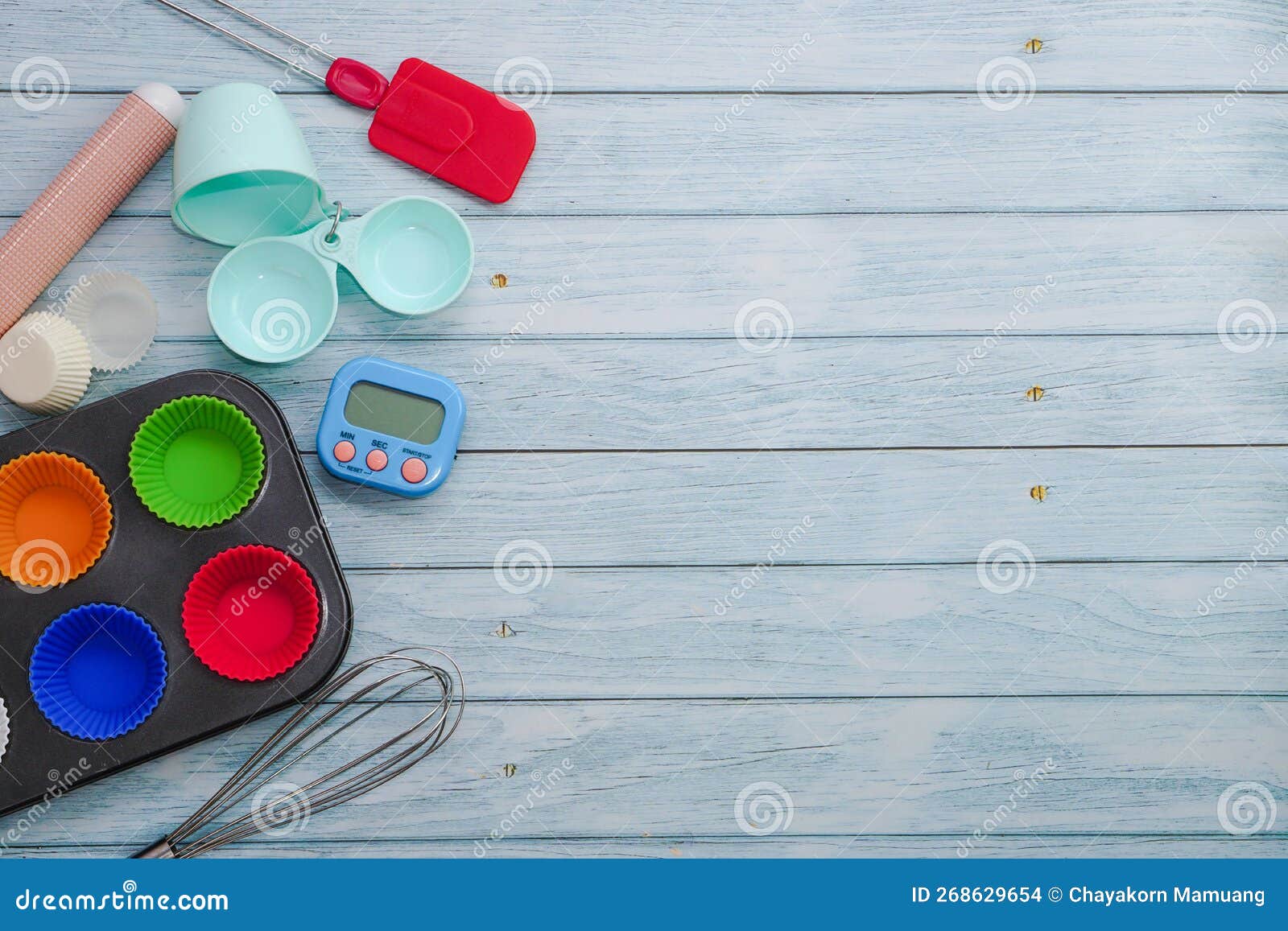 Set of Kitchen Utensils and Ingredients for Bakery. Materials or ...