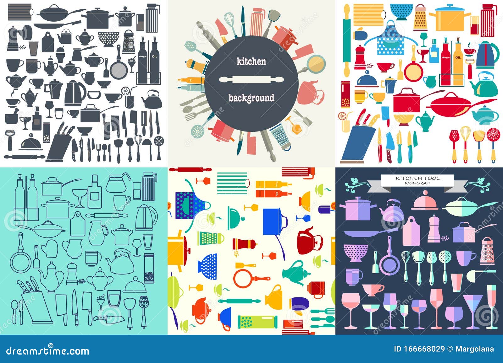 Set of Kitchenware and Restaurant, Glassware Icon Stock Vector ...