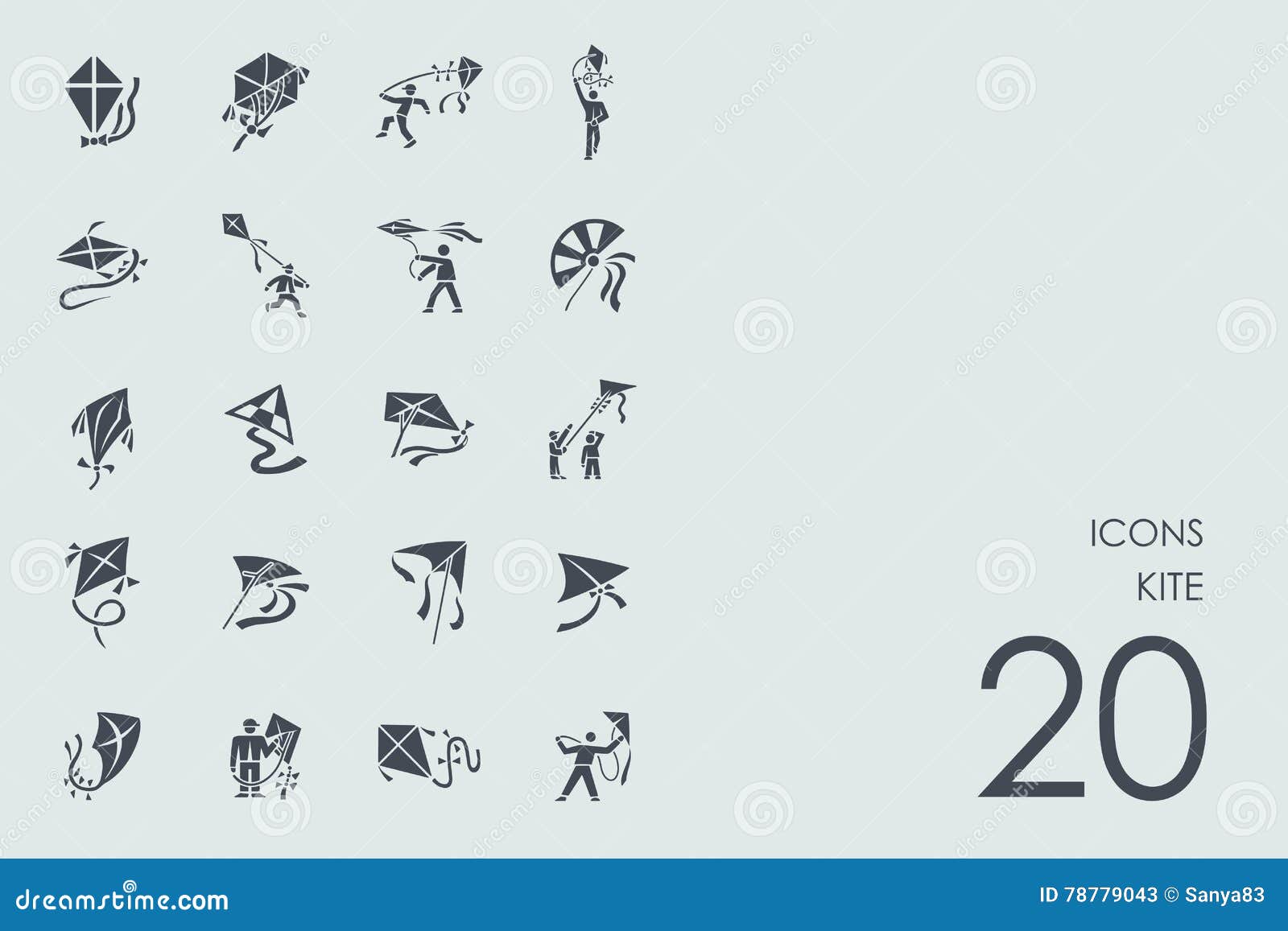 Set of kite icons stock vector. Illustration of geometric - 78779043