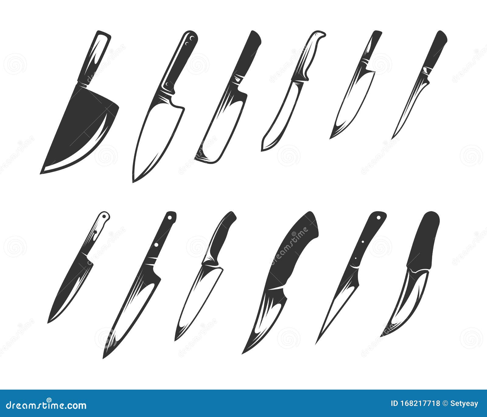 Set of Knife Design Vector. Modern Vector Pictogram for Web Graphics ...